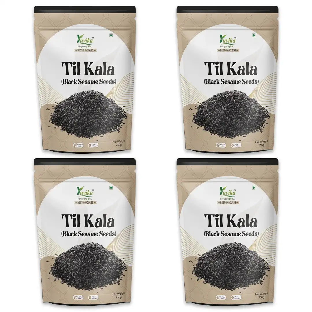Til Kala - Sesamum Indicum - Black Sesame Seeds 1kg (Pack of 4 - 250gm ...