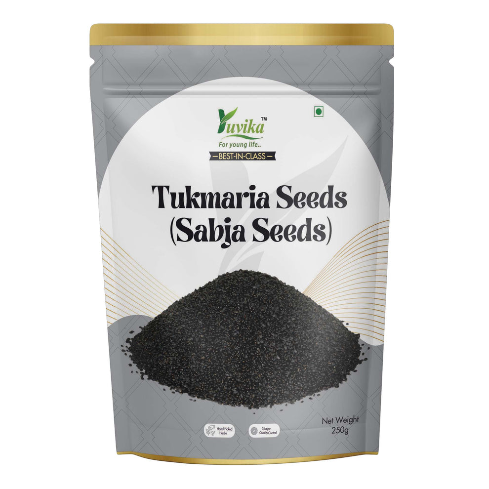 Tukmaria Seeds - Sabja Seeds - Ocimum Basilicum - Basil Seeds (250gm ...
